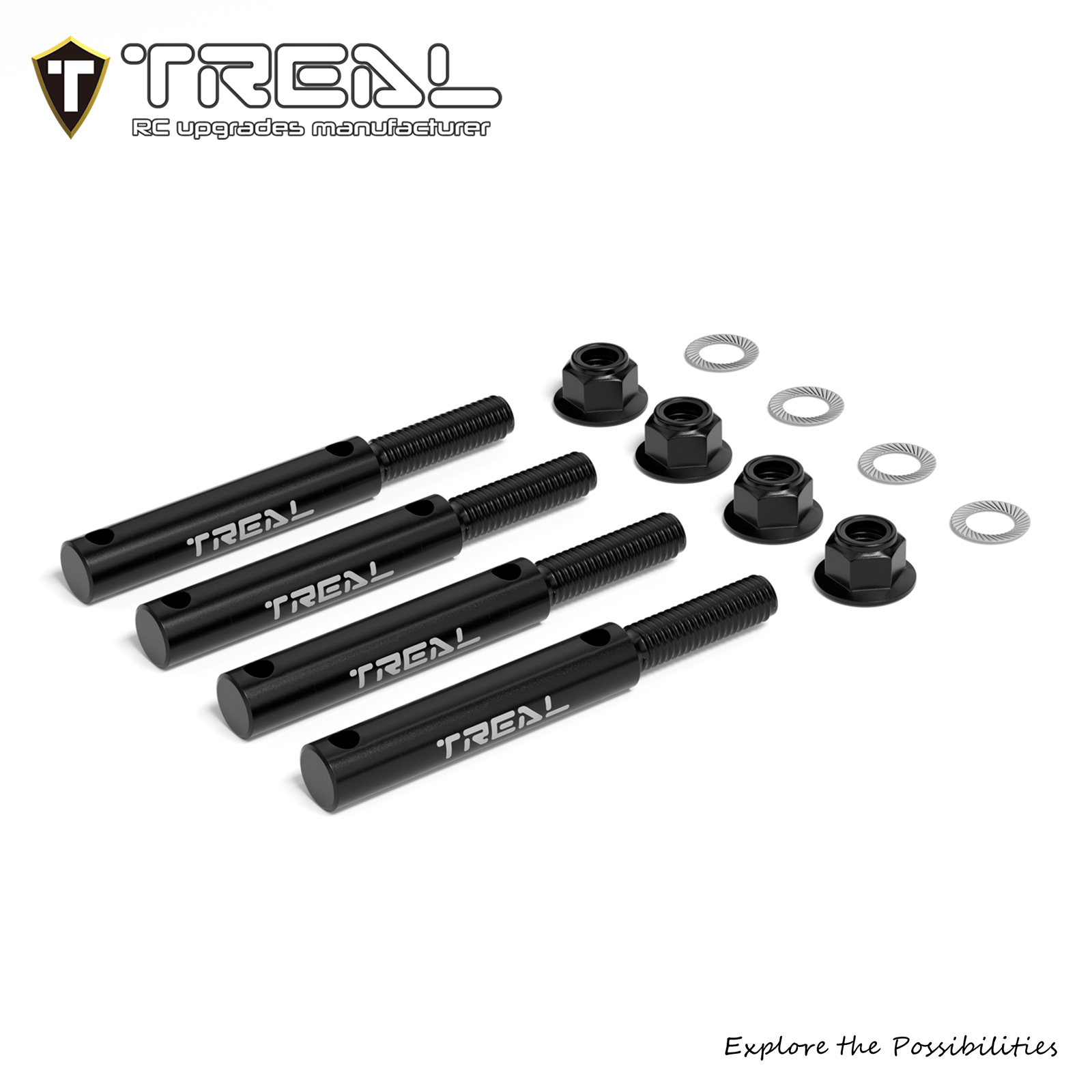 TREAL Harden Steel Portal Stub Axle Drive Shafts(4P) for Axial AXP8 Gilamon